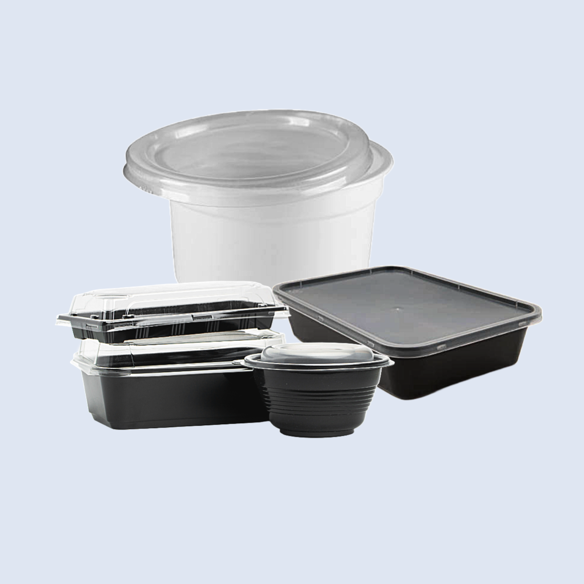 Lotus 650ml Black Round Container 50Pc in Reusable Round Containers ...